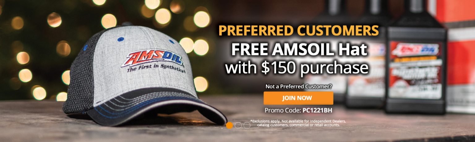 Preferred Customers: FREE AMSOIL hat with $150 purchase – Chris Ness ...